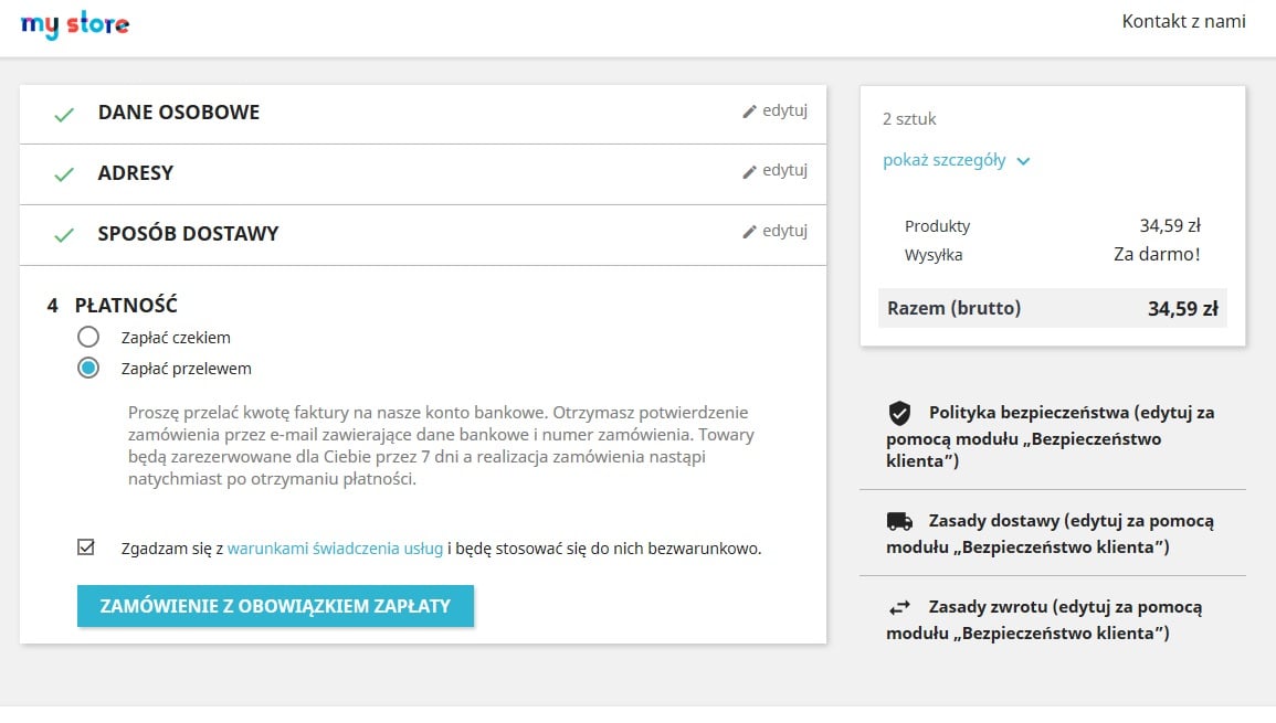 e-sklep na PrestaShop: Z punktu widzenia klienta - Servizza Pomoc